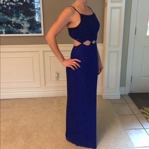 Sean Collection | Dresses | Blue Fully Beaded Prom Dress | Poshmark